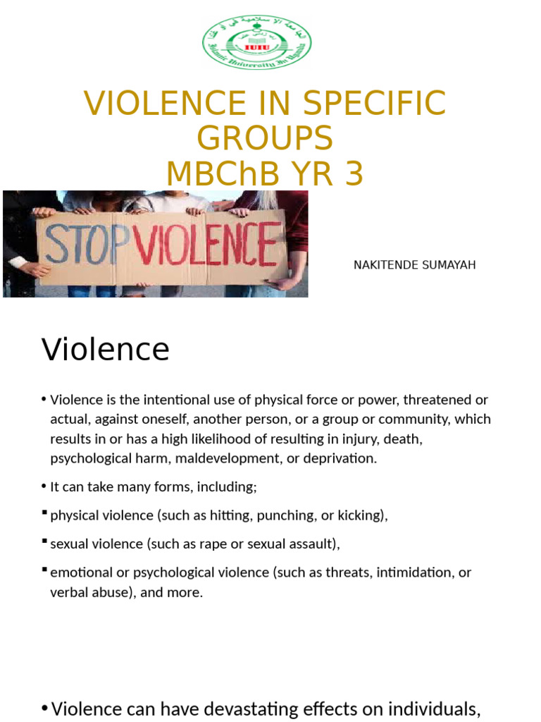 Understanding Violence in Specific Groups | PDF | Violence | Child Abuse