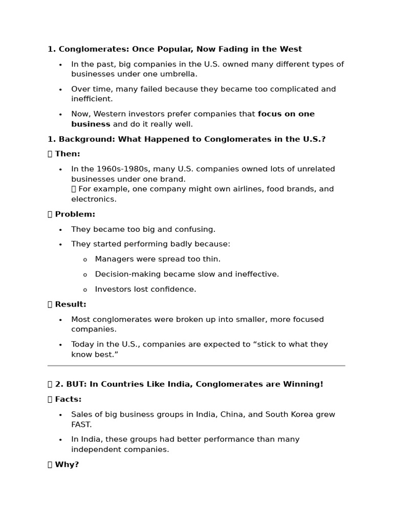 Evolution of Conglomerates: U.S. vs. Asia | PDF | Conglomerate (Company ...