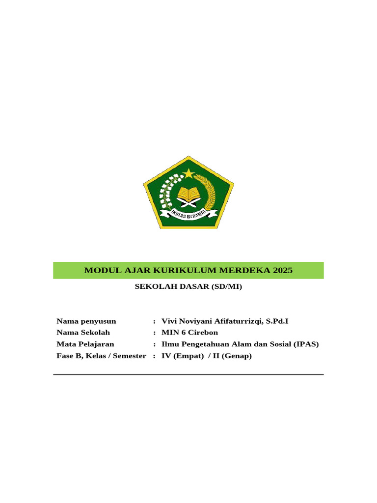 Modul Ipas Kls 4 SMT 2 | PDF