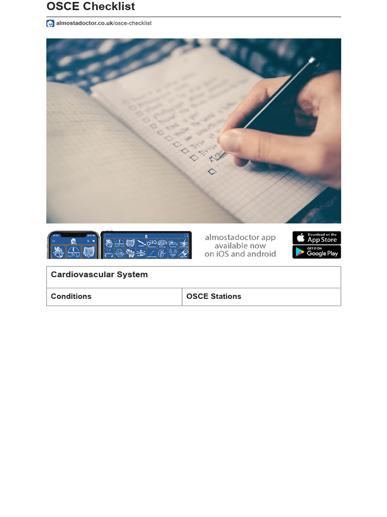 Comprehensive OSCE Exam Checklist | PDF | Respiratory Diseases | Heart