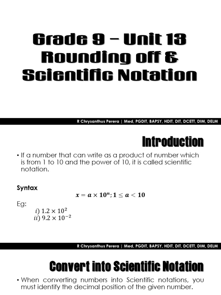 Rounding & Scientific Notation Guide | PDF