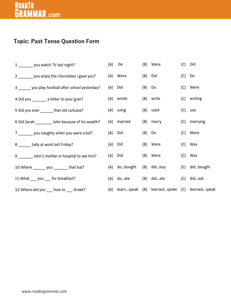 Road To Grammar Quiz 214 | PDF