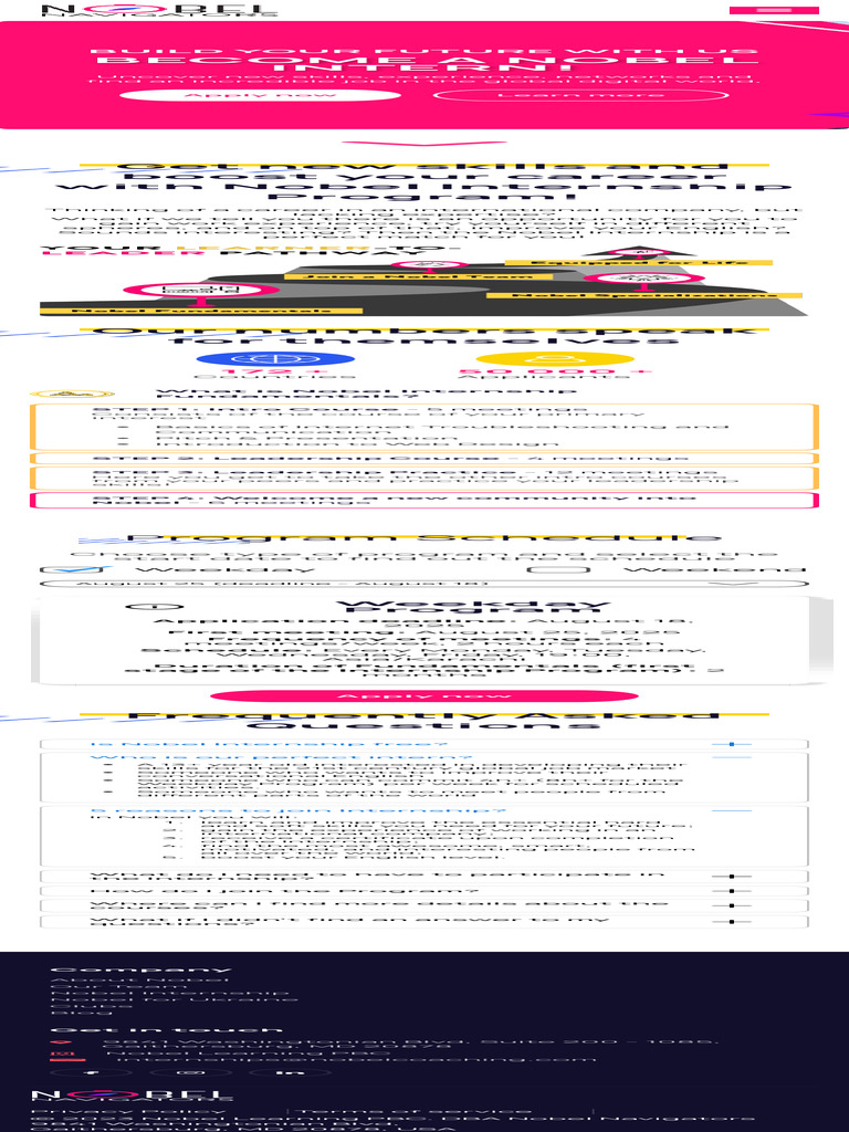 Nobel Internship Program Overview | PDF | Workweek And Weekend | Internship