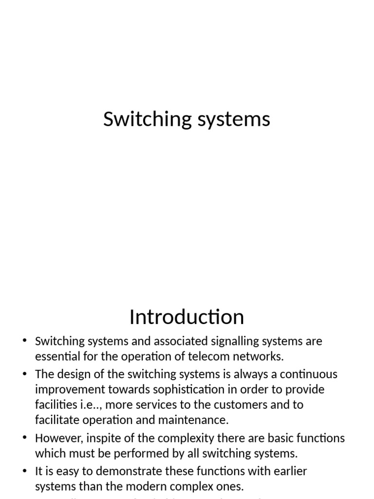 Telecom Chap-3 Switching Systems | PDF