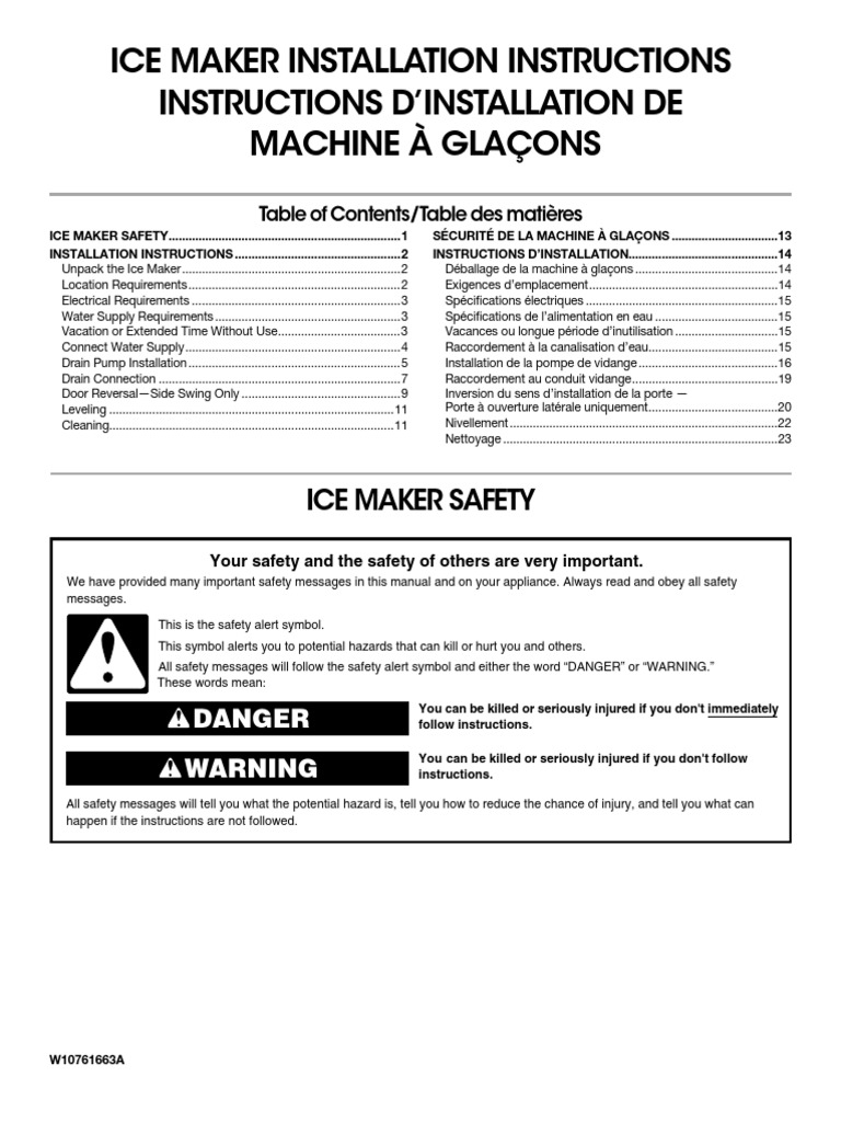 Ice Maker Installation Guide | PDF | Pipe (Fluid Conveyance) | Door