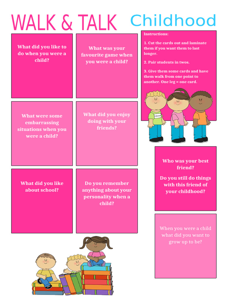 Walk Talk Childhood Conversation Topics Dialogs Fun Activities Games I ...