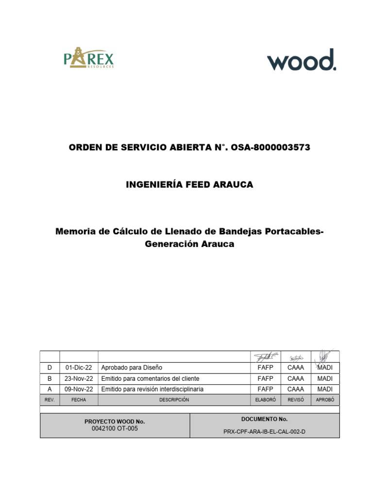 Prx-Cpf-Ara-Ib-El-Cal-002-D M. Cálculo de Selección y Llenado de Bandejas - Area de Generacion ...