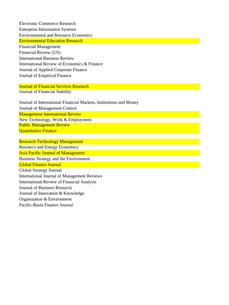 ABDC A* Journal Rankings 2025 | PDF