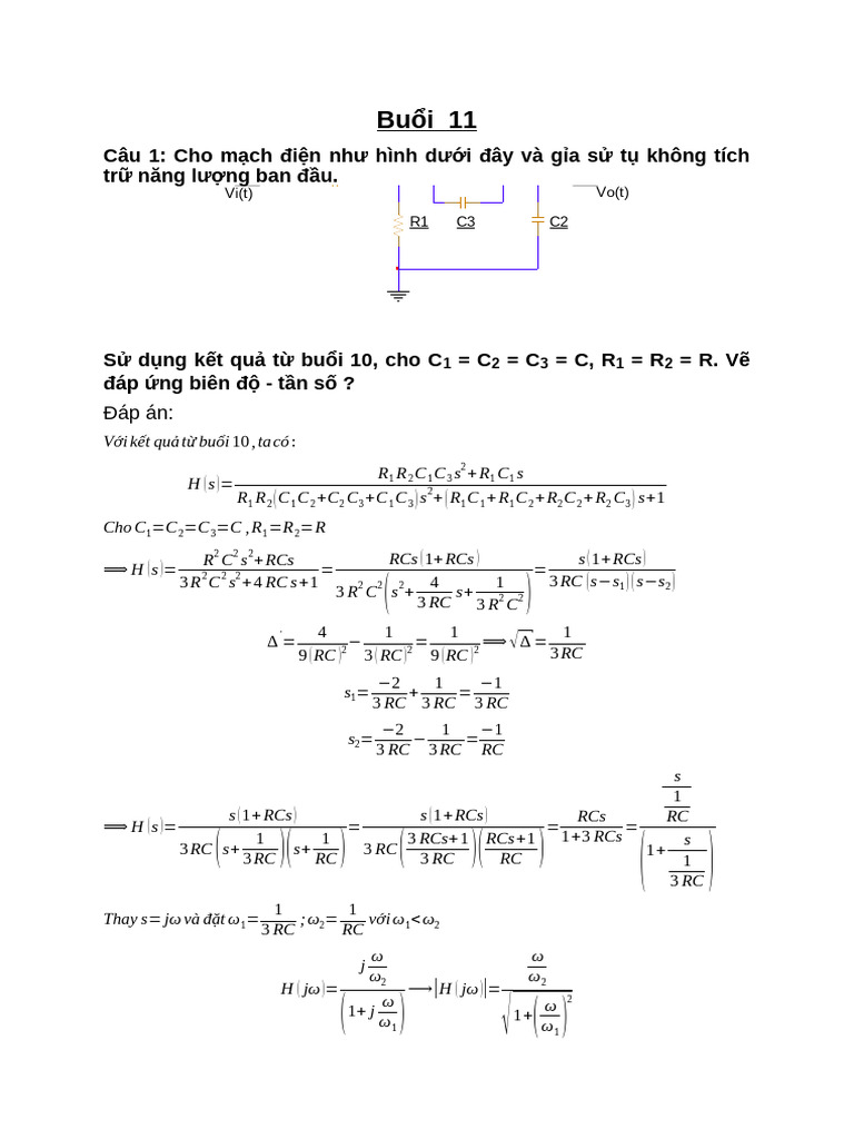 Dap An BTCC Buoi 11 | PDF