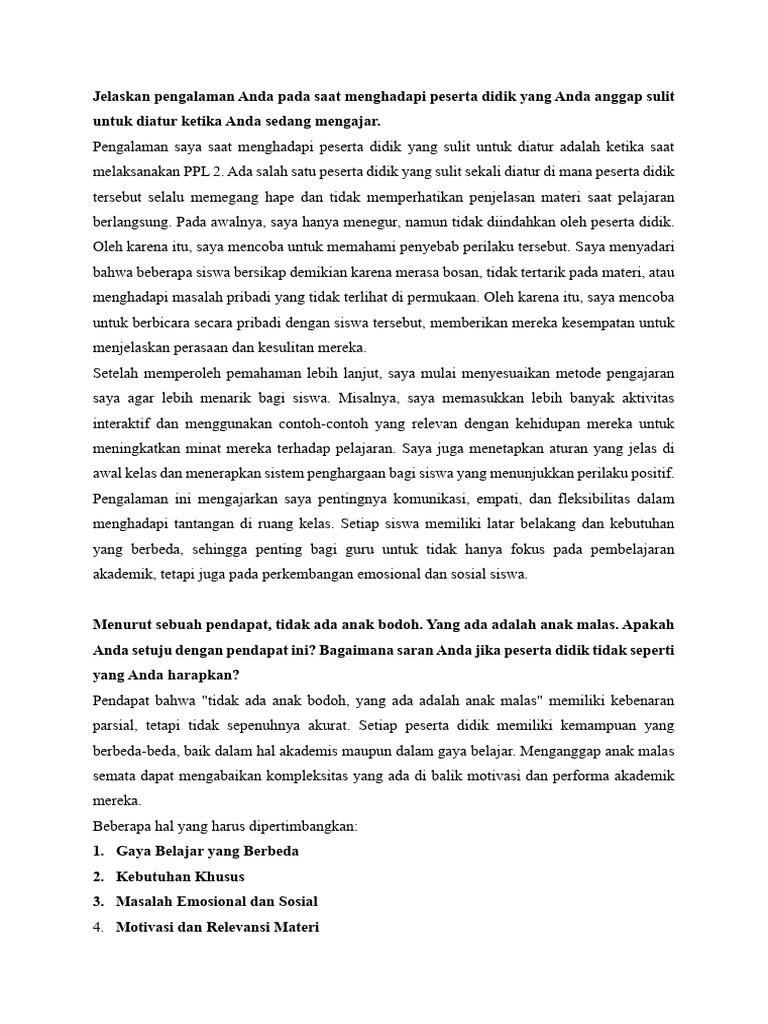 Mengatasi Siswa Sulit di Kelas | PDF
