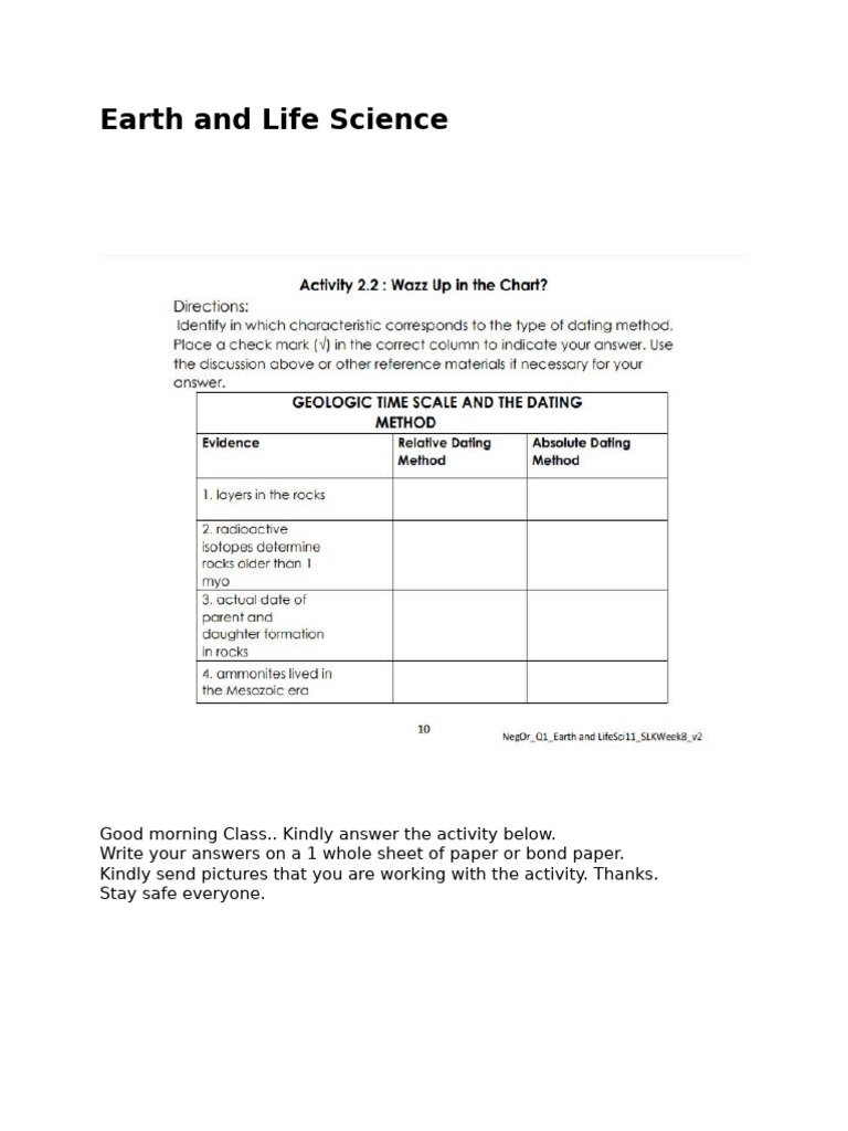 Earth and Life Science Activity Guide | PDF
