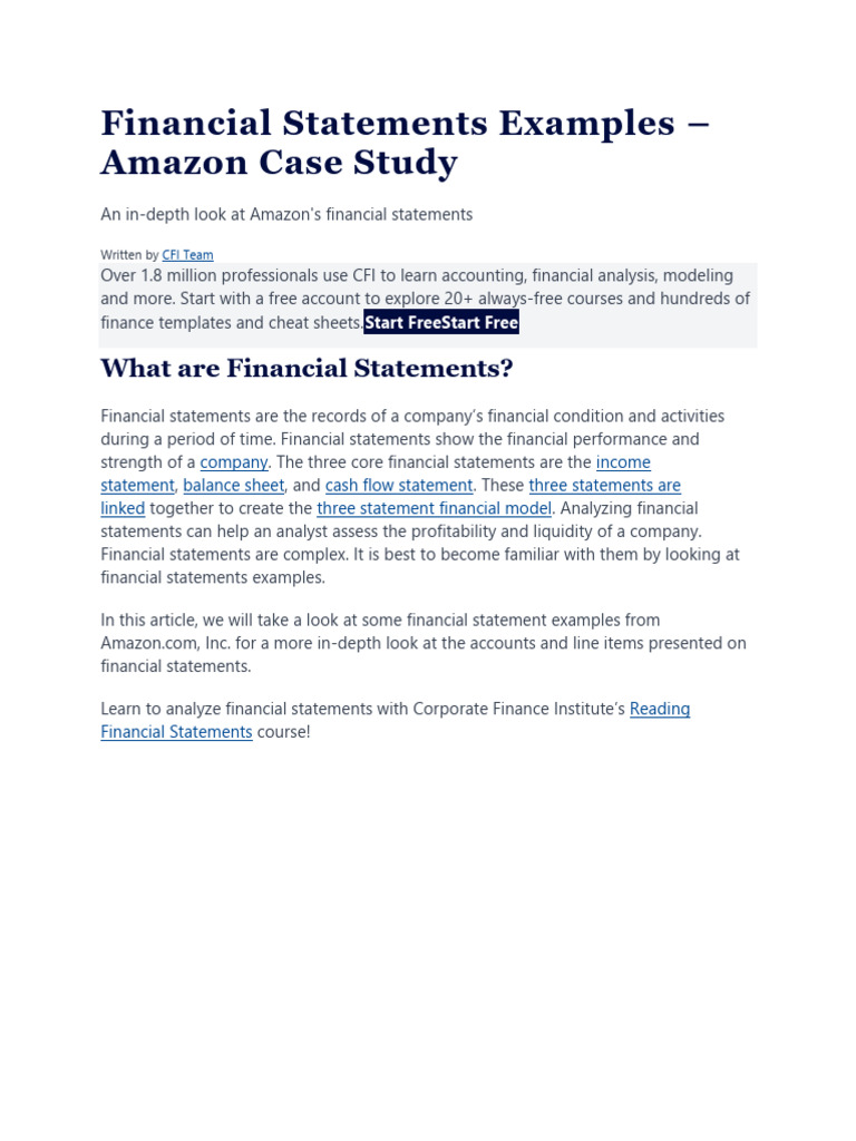 Financial Statements Examples | PDF | Expense | Debt