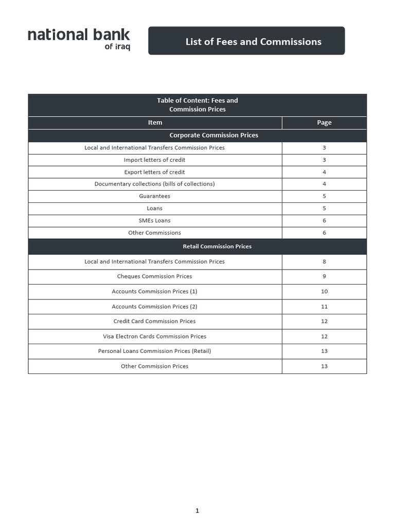 Fees&charges 1750691852893 | PDF | Cheque | Banks
