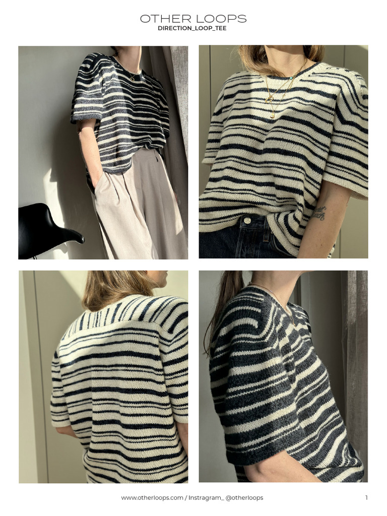 Direction Loop Tee by Other Loops | PDF | Knitting | Knitting Needle