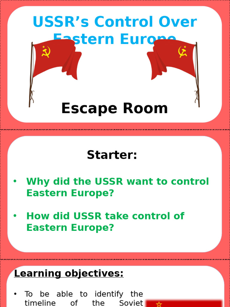 USSRs Control Over Eastern Europe - Escape Room - PowerPoint | PDF ...
