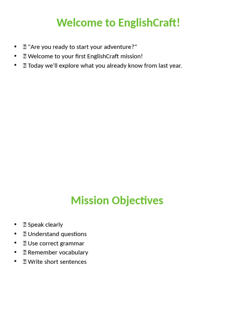 Minecraft English Lesson 6th Grade FIXED | PDF