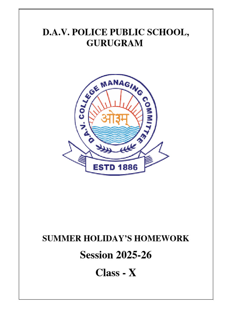 Class X HHW Final 2025-26 | PDF