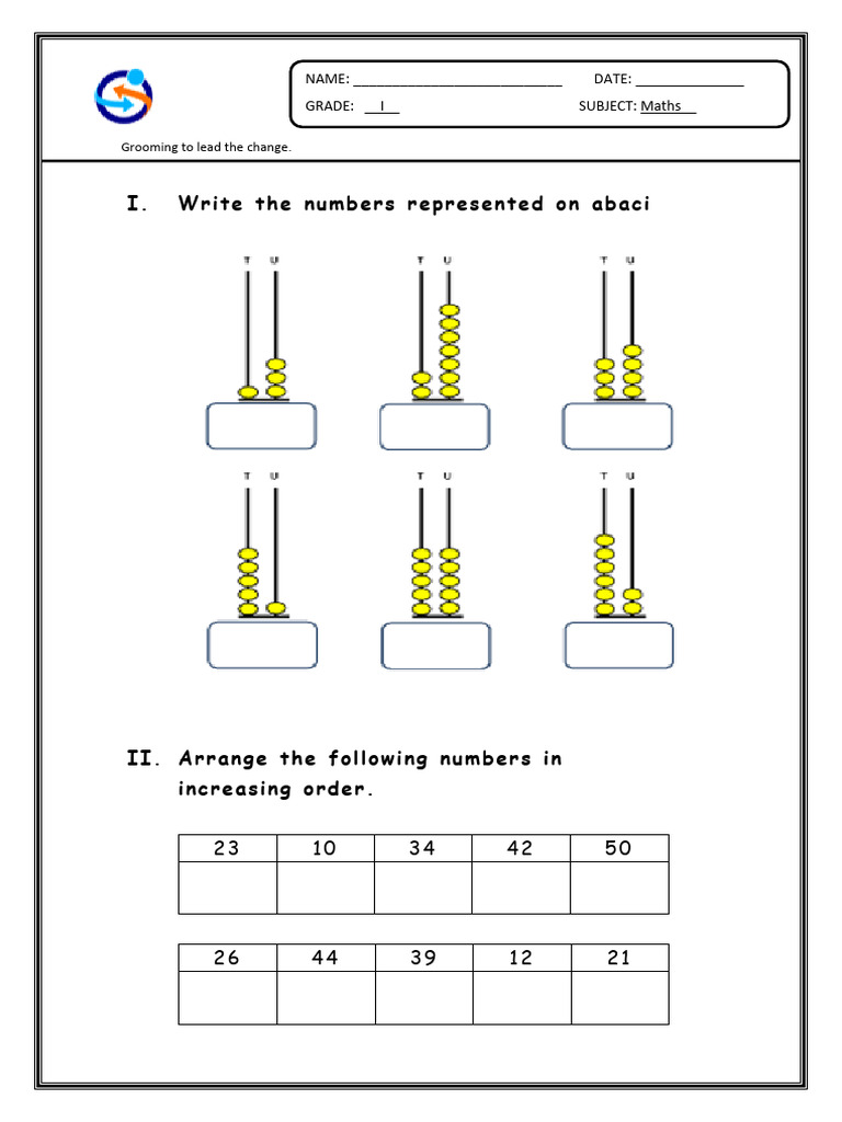 Rev Term1 Maths Worksheet | PDF