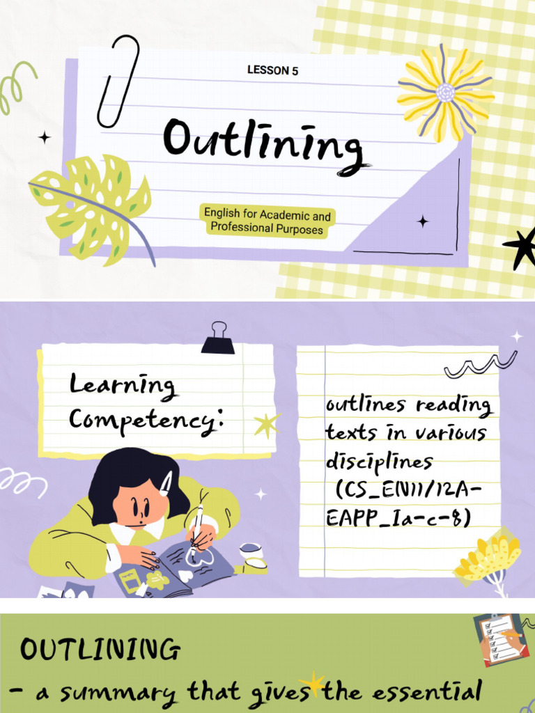 EAPP2025-Lesson5 OUTLINING | PDF | Writing