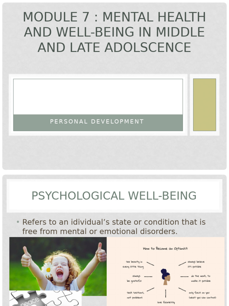 Module 7 Menatl Health | PDF | Mental Disorder | Anxiety