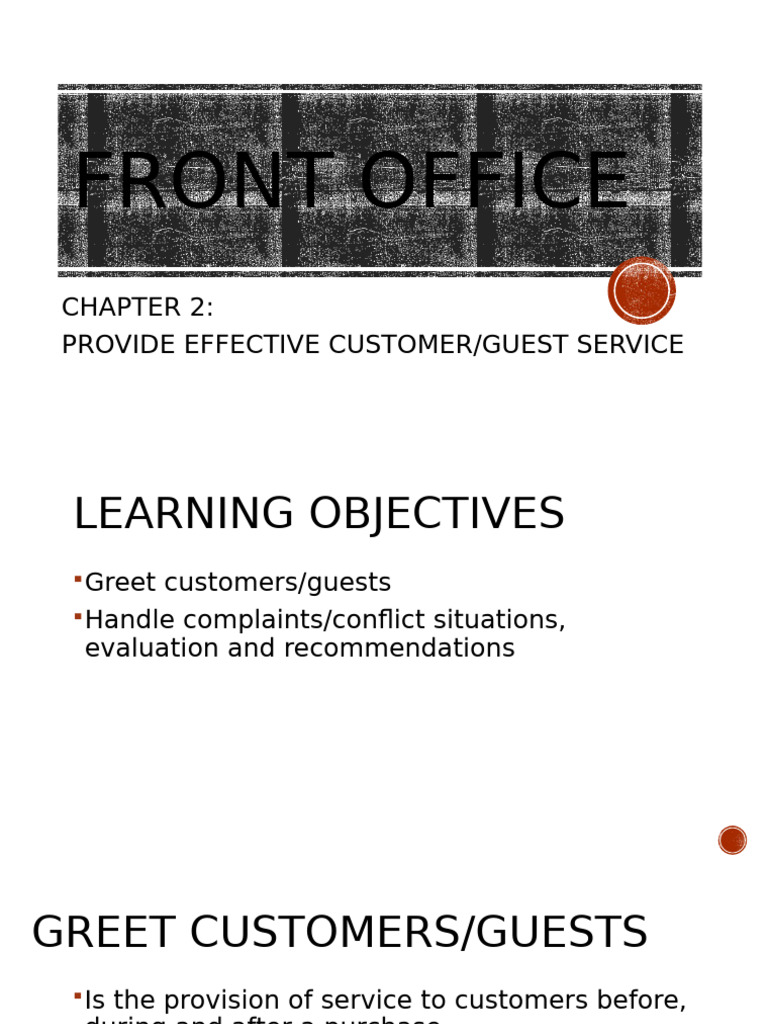 Front Office Chapter 2 | PDF
