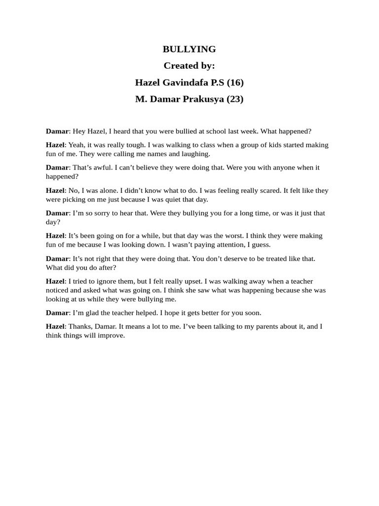 BULLYING Conversation | PDF