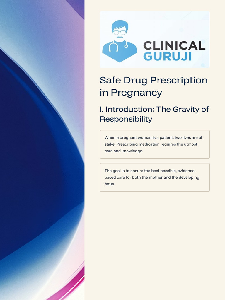 Safe Drug Prescription in Pregnancy | PDF | Pregnancy | Clinical Medicine