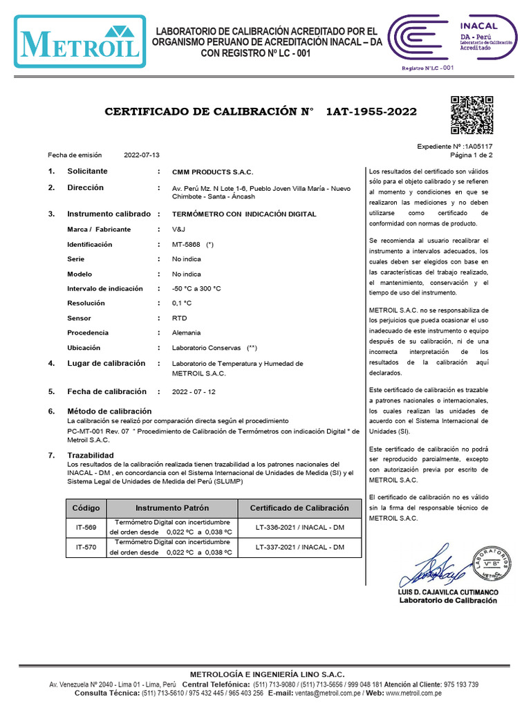 Termometro Digital Patron | PDF | Calibración | Termómetro