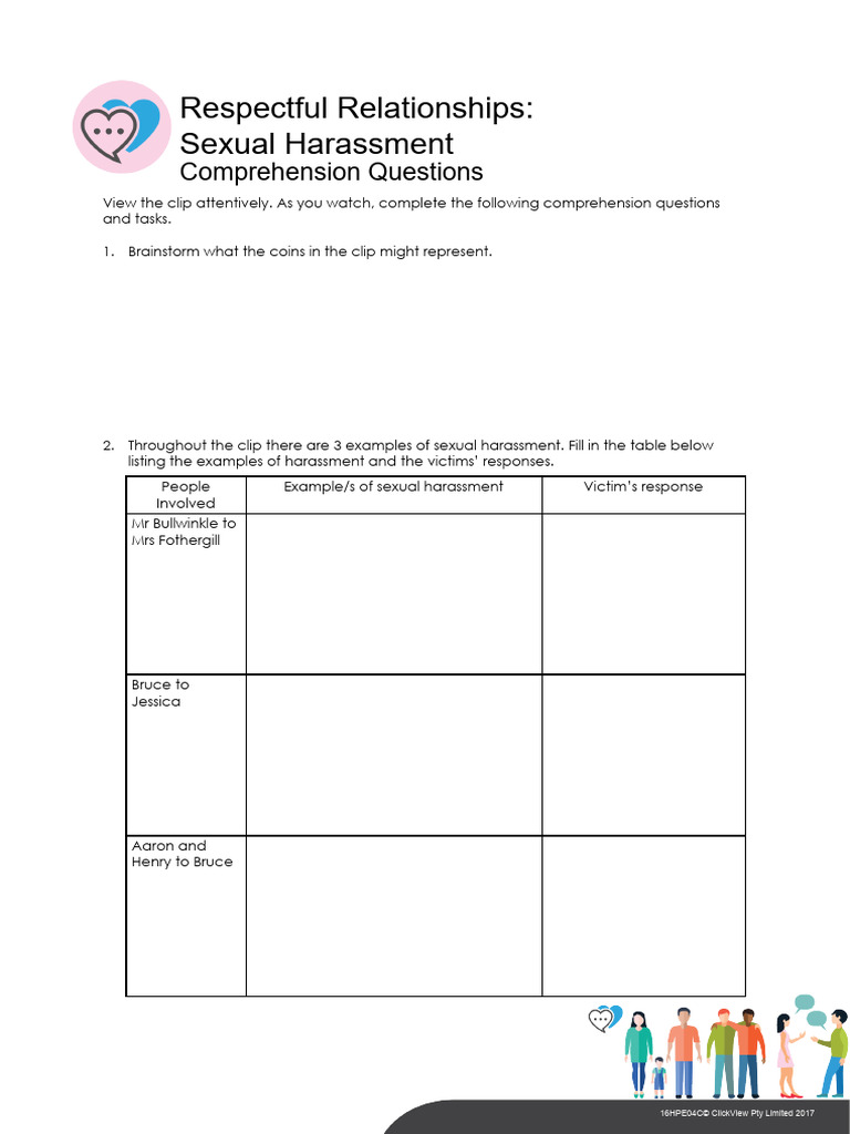 Respectful Relationships Comprehension Questions | PDF