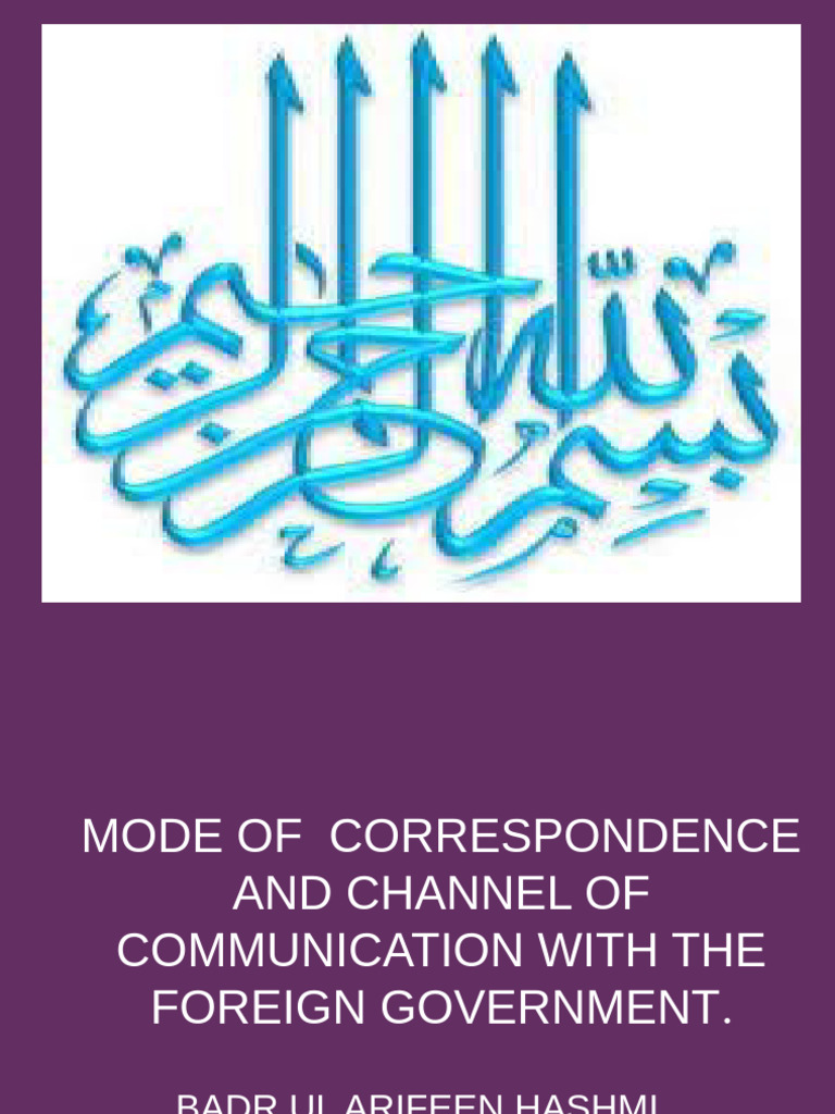 Channel of Communication | PDF | Diplomatic Correspondence | Travel Visa