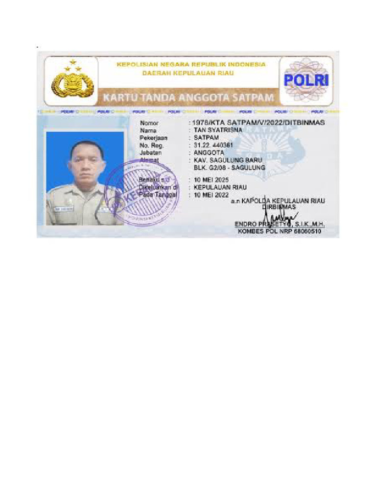 Contoh Kta Satpam | PDF