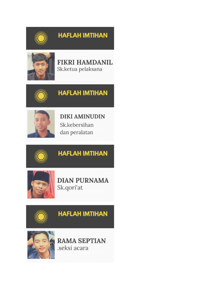 Contoh Format Name Tag Untuk Acara Kegiatan | PDF