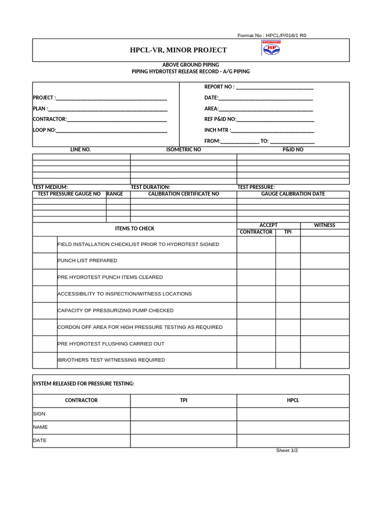 HT Clearance Piping | PDF