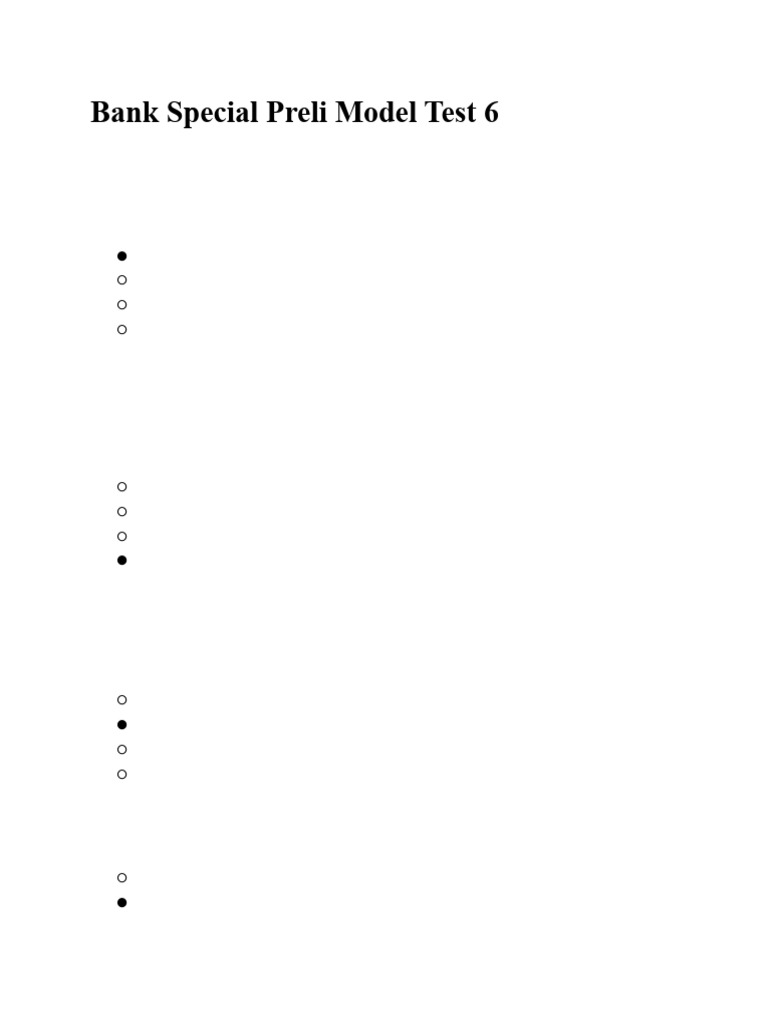 Bank Special Preli Model Test 6 | PDF | Area | Computer Data Storage