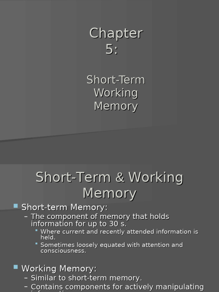 Ashcraft & Radvansky Chapter 5 | PDF | Working Memory | Memory