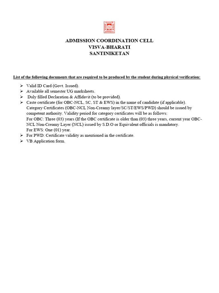 List of Documents For Physical Verification | PDF