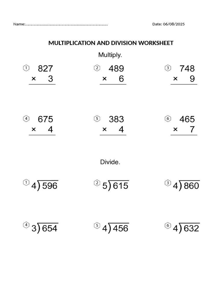 Multiplication & Division | PDF