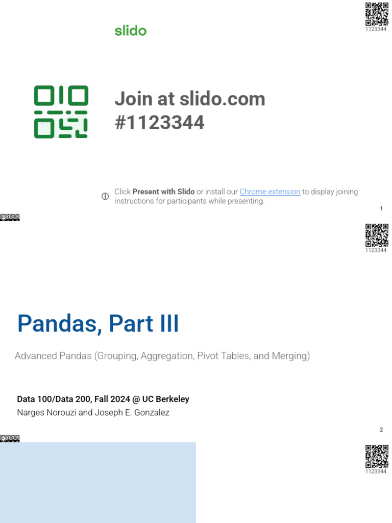 Lec 04 - DS100 Fa24 - Pandas III | PDF | Computing | Applied Mathematics