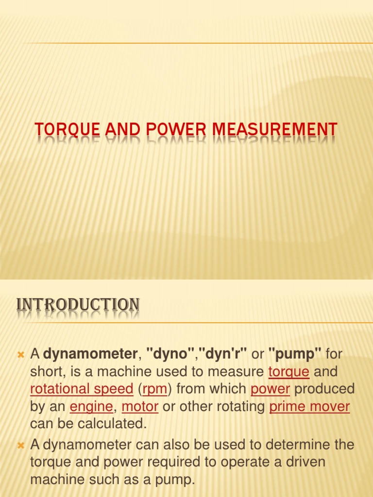 Torque and Power Measurement Second | PDF | Vehicle Parts | Rotating ...