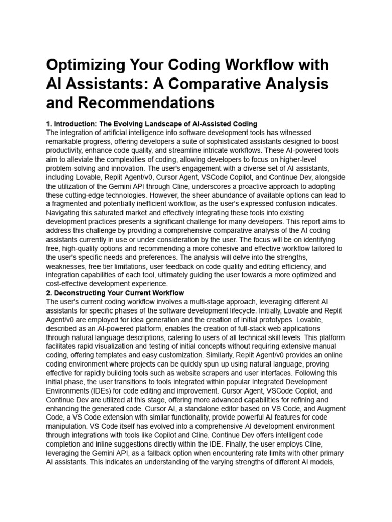 Streamlining AI-Assisted Coding Workflow | PDF | Artificial ...