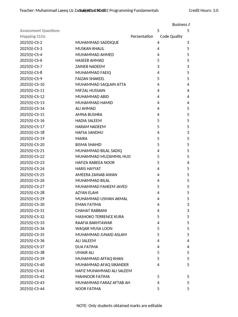 CSC-102 Programming Fundamentals (Section A) - 6 | PDF