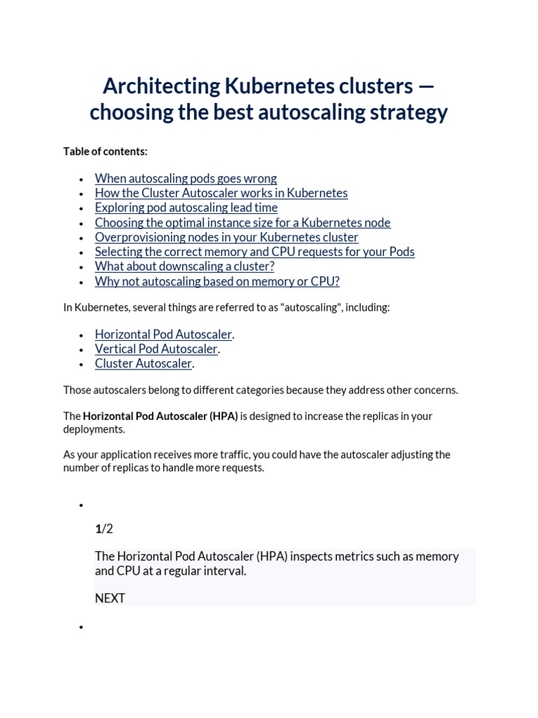 Choosing The Best Autoscaling Strategy | PDF | Computer Cluster | Software Engineering