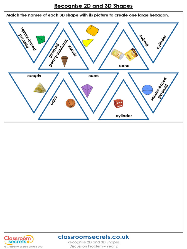 3d Shape Activity Cut and Paste Hexagon | PDF