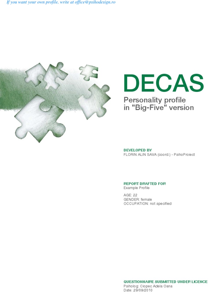 Big-Five Personality Profile Example | PDF | Motivation | Motivational