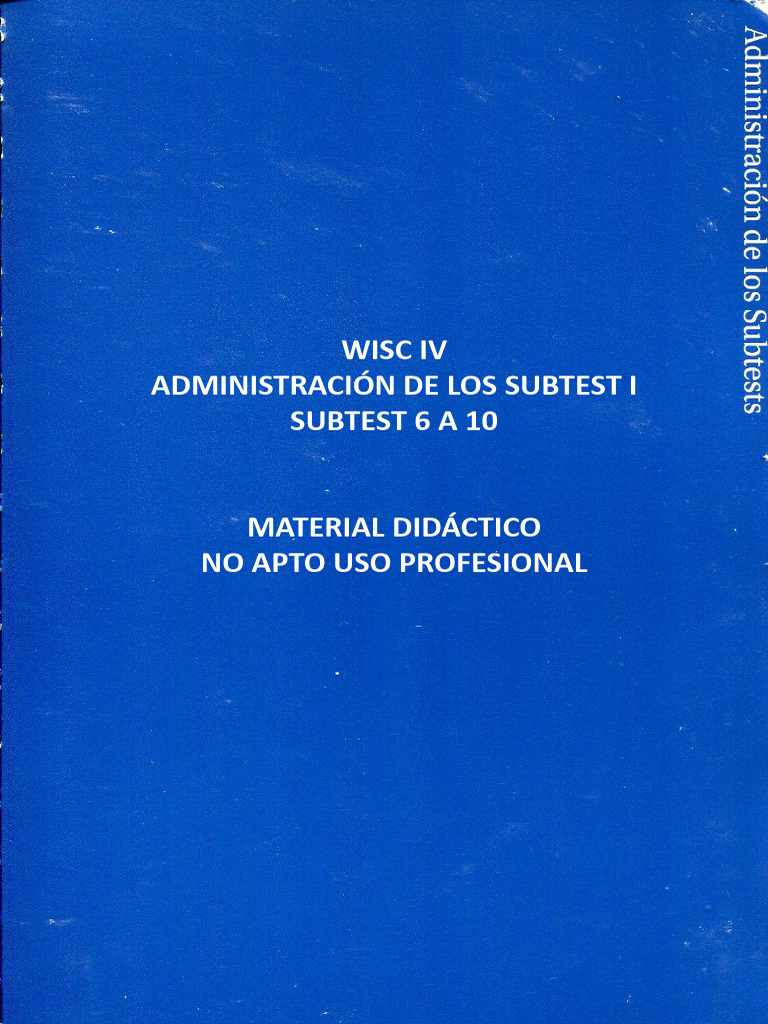 Administración de Subtests WISC IV | PDF