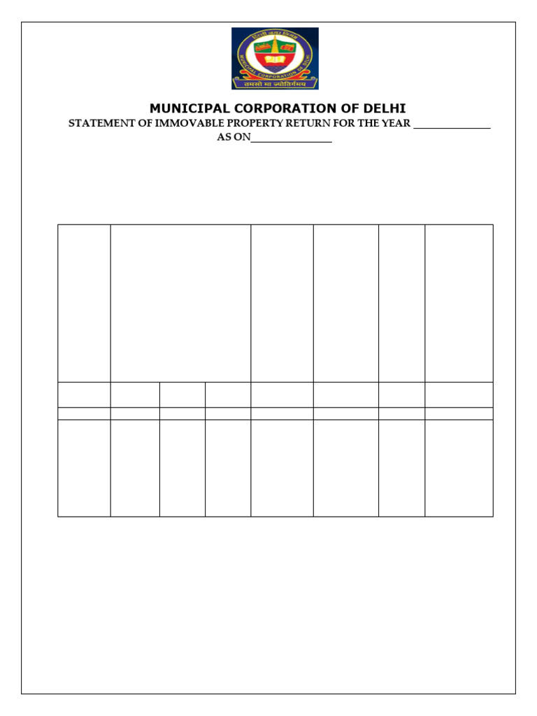 Statement of Immovable Property Return | PDF