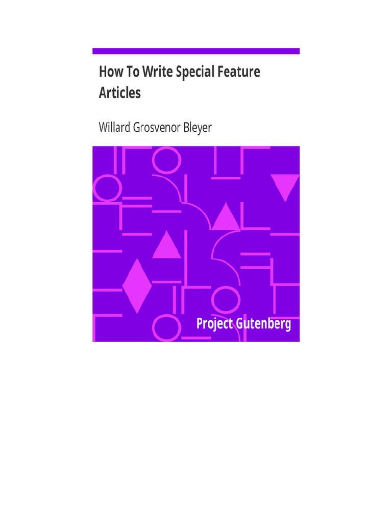Title: How To Write Special Feature Articles | PDF | Newspapers | News