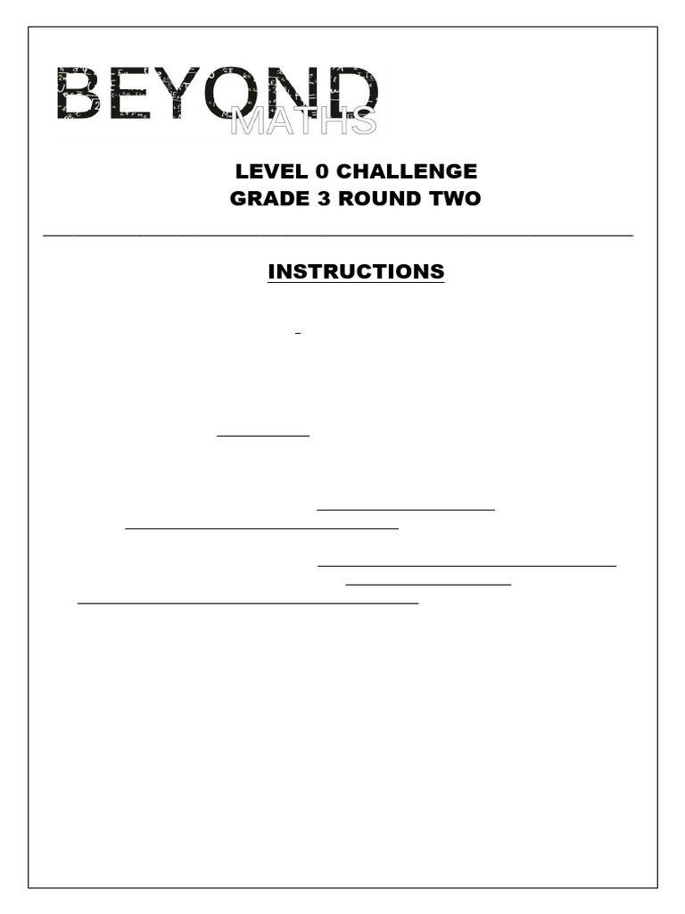 Grade 3 Challenge Paper 2024 | PDF