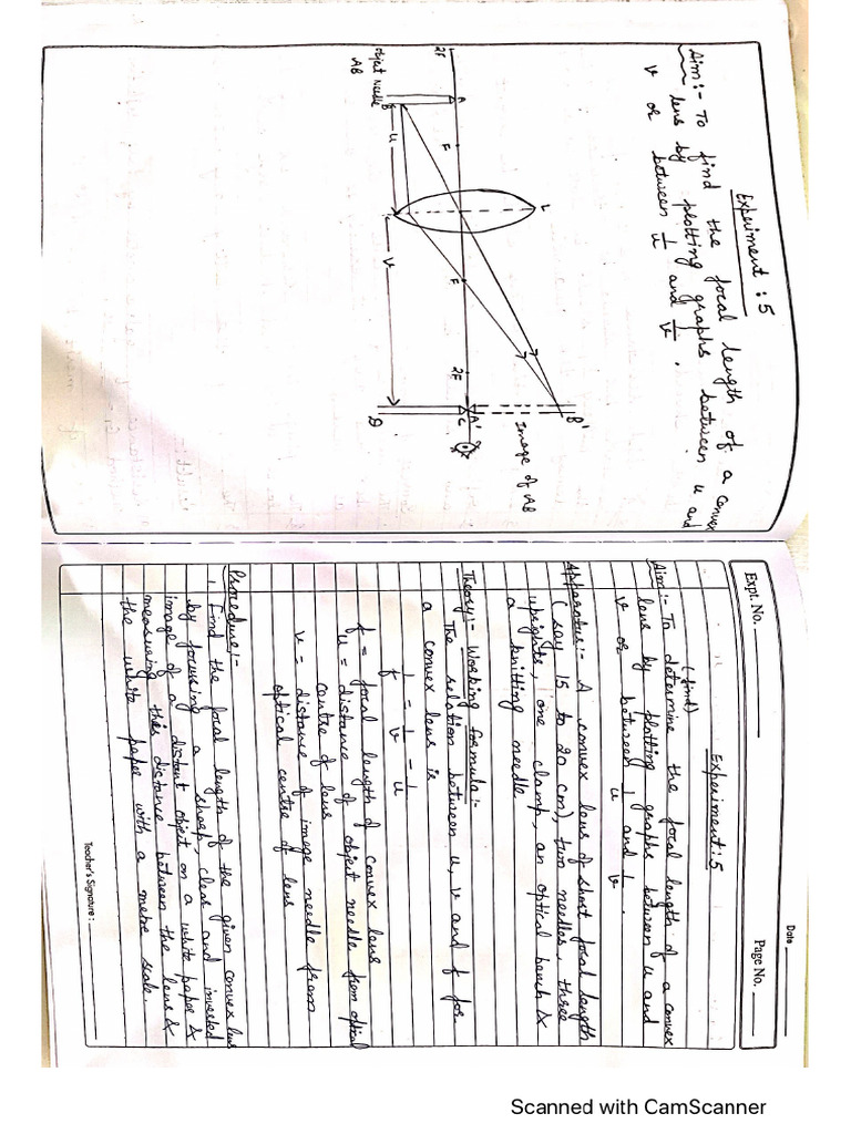 Experiment 5 Convex Lens Focal Length (1) | PDF