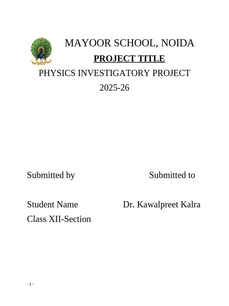 Physics Project Template-1 | PDF